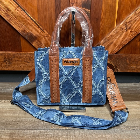 Wrangler | Bags | Wrangler Mini Tote Demin Southwestern Small Handbag ...